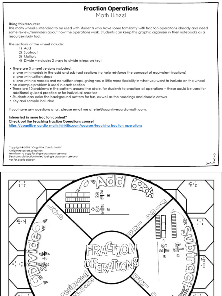 Fraction Operations Math Wheel | PDF