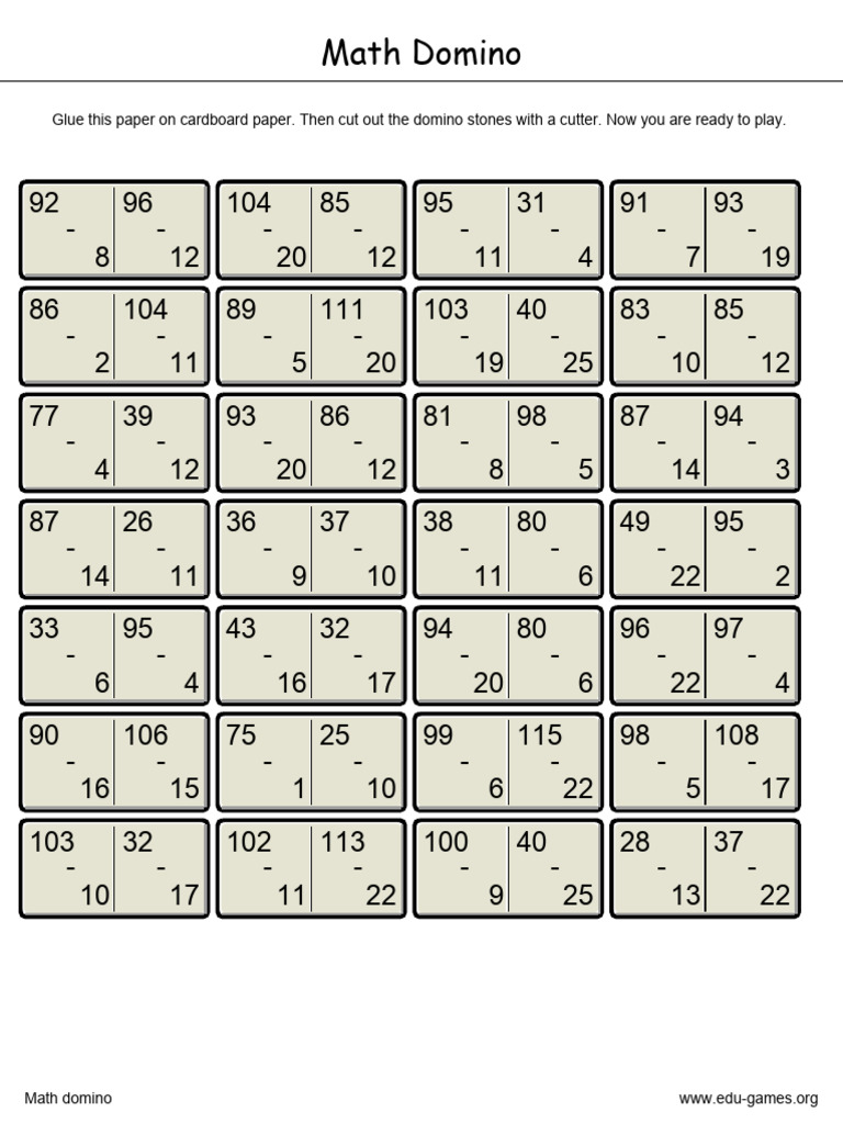Math Domino | PDF