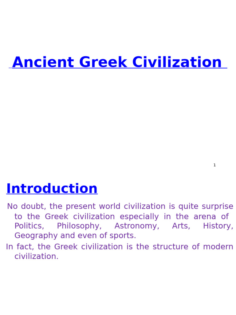 Overview of Ancient Greek Civilization | PDF | Greeks | Ancient Greece
