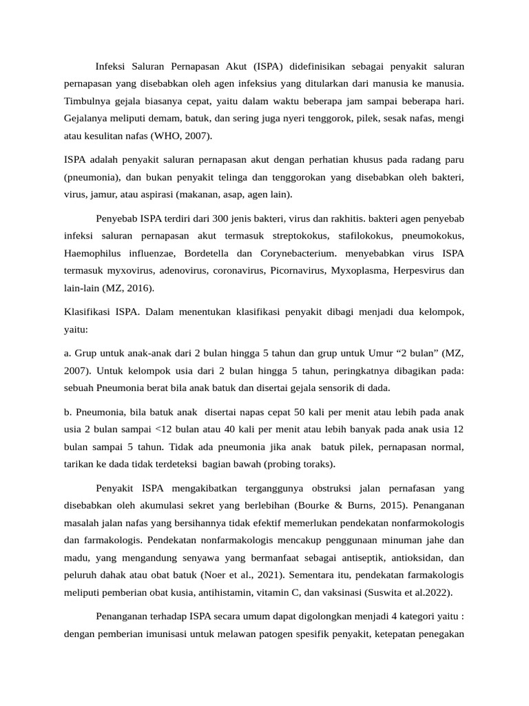 Infeksi Saluran Pernapasan Akut (Aswar) Latar Belakang | PDF