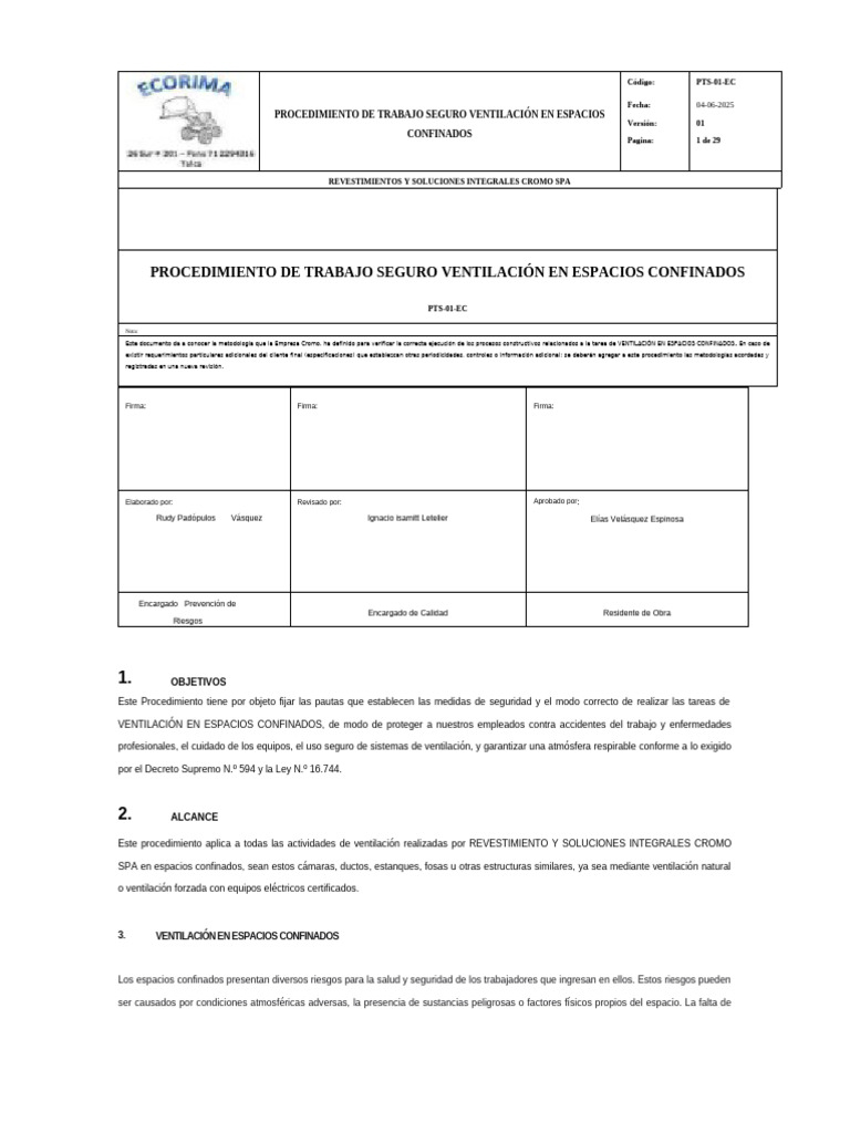 Ventilación en Espacios Confinados Rudy | PDF | Ventilación (Arquitectura) | Contaminación