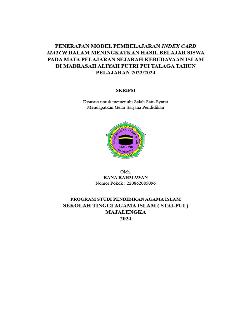 Contoh Skripsi Rana Fix | PDF