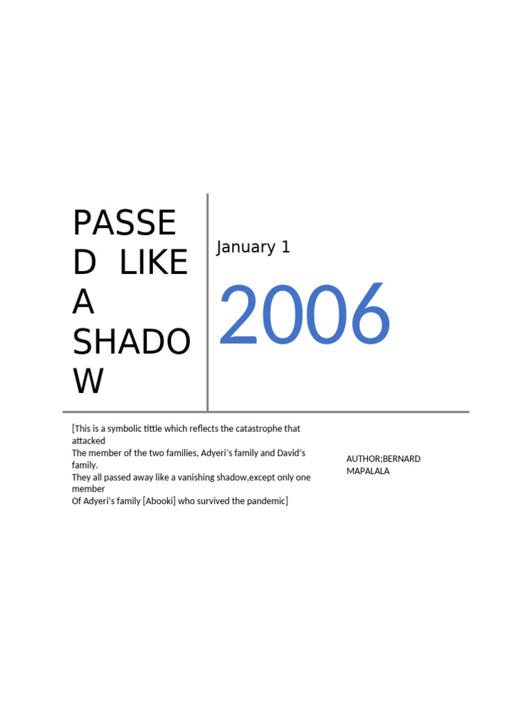 Passed Like A Shadow | PDF