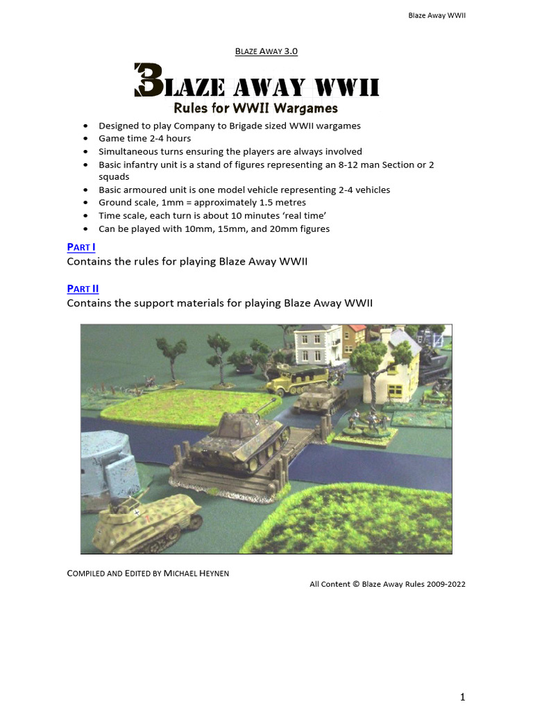 Blaze Away WWII Wargame Rules Guide | PDF | Battalion | Platoon