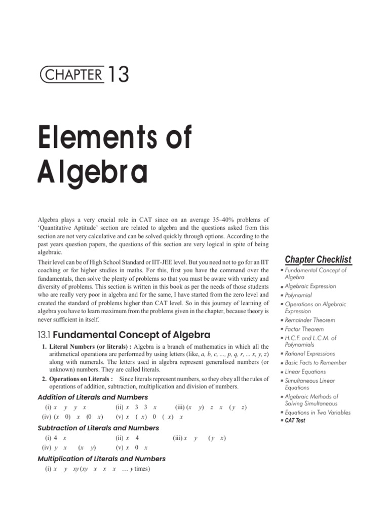 Elements of Algebra | PDF | Factorization | Algebra