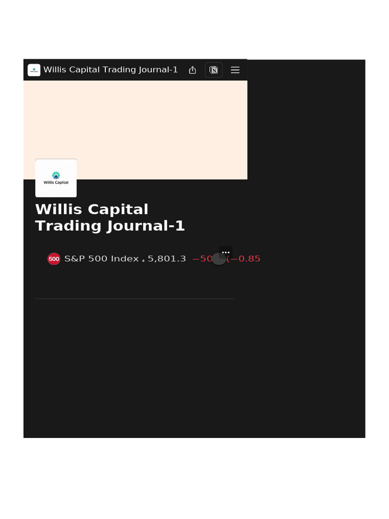 Willis Capital Trading Journal-1 | PDF