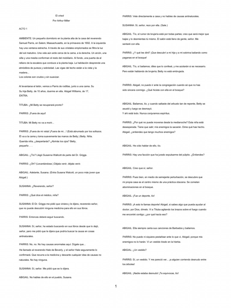 Crucible Act 1 | PDF