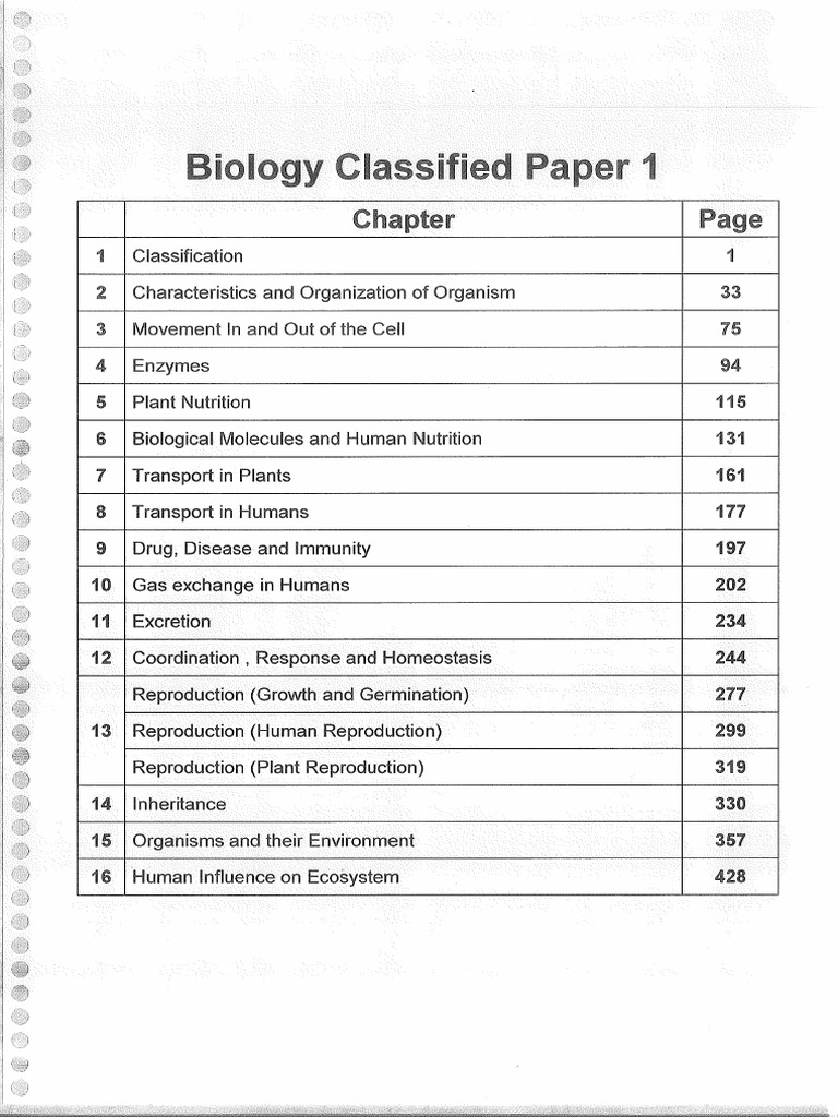 Biology Classified P1 | PDF
