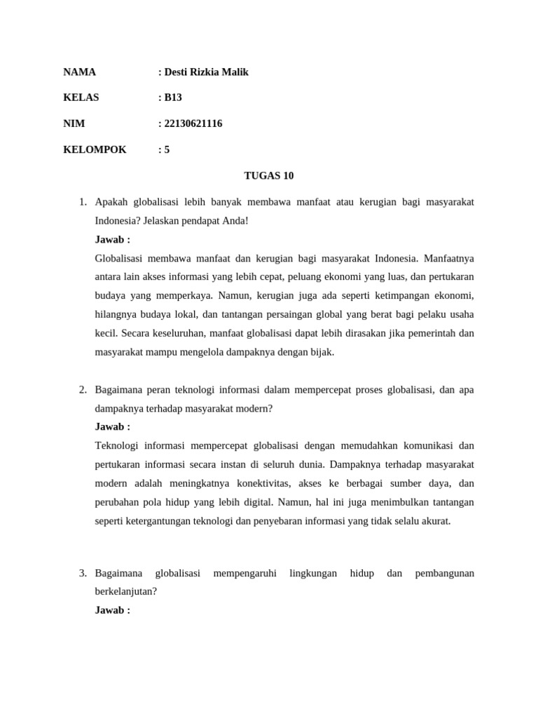 Tugas 10 Sos & Antro | PDF