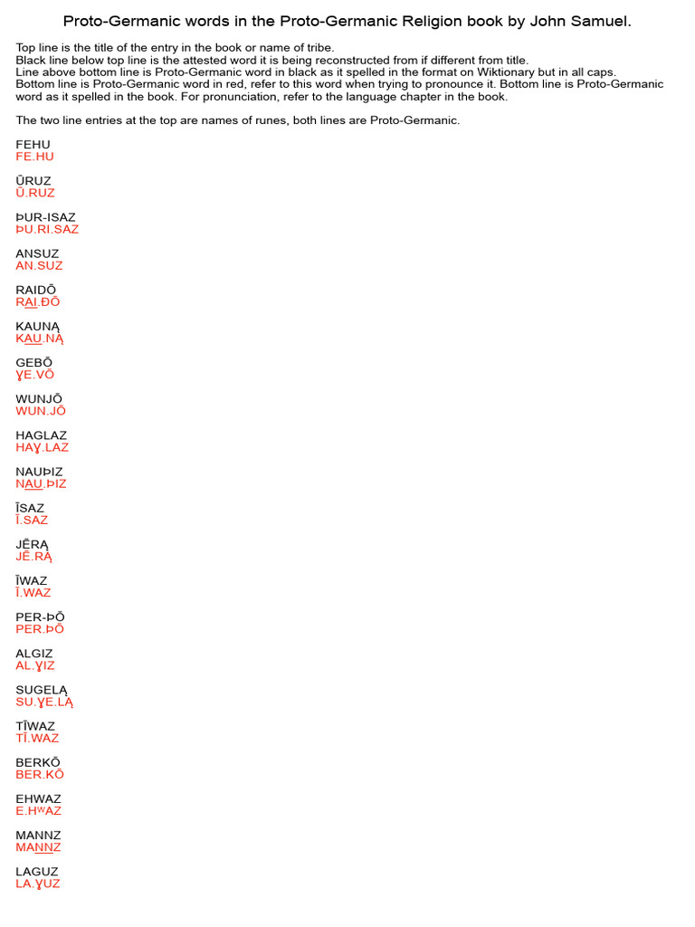 Words in The Proto-Germanic Religion Book | PDF | Norse Deities