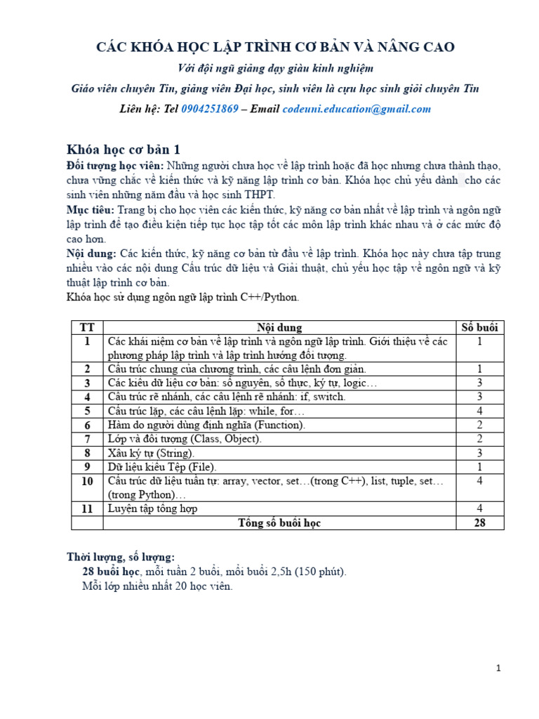 Các Khóa Học Lập Trình - CTDL> | PDF
