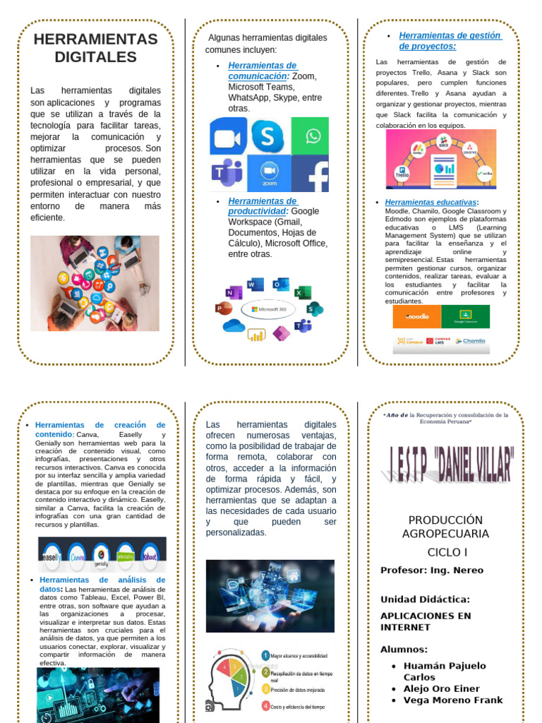 TRIPTICO de Herramientas Digitales | PDF | Software | Informática