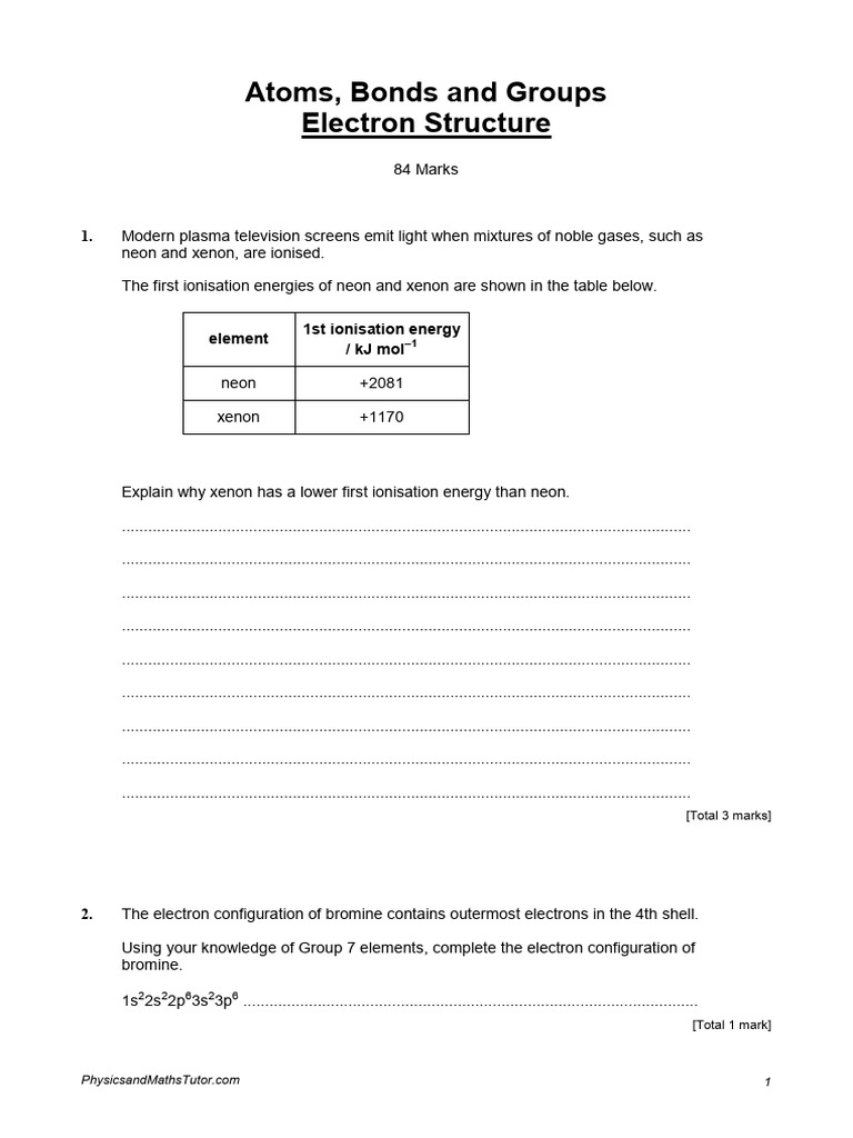 Understanding Ionisation Energies and Electron Configurations | PDF ...