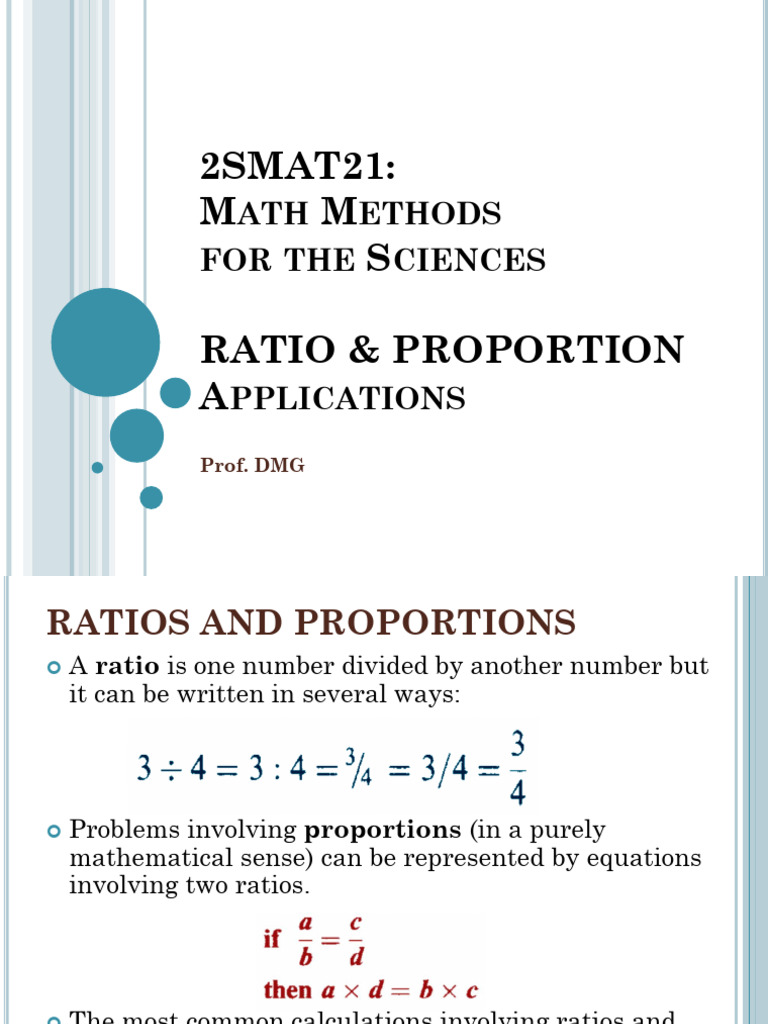 Lec2 Ratio and Proportion | PDF