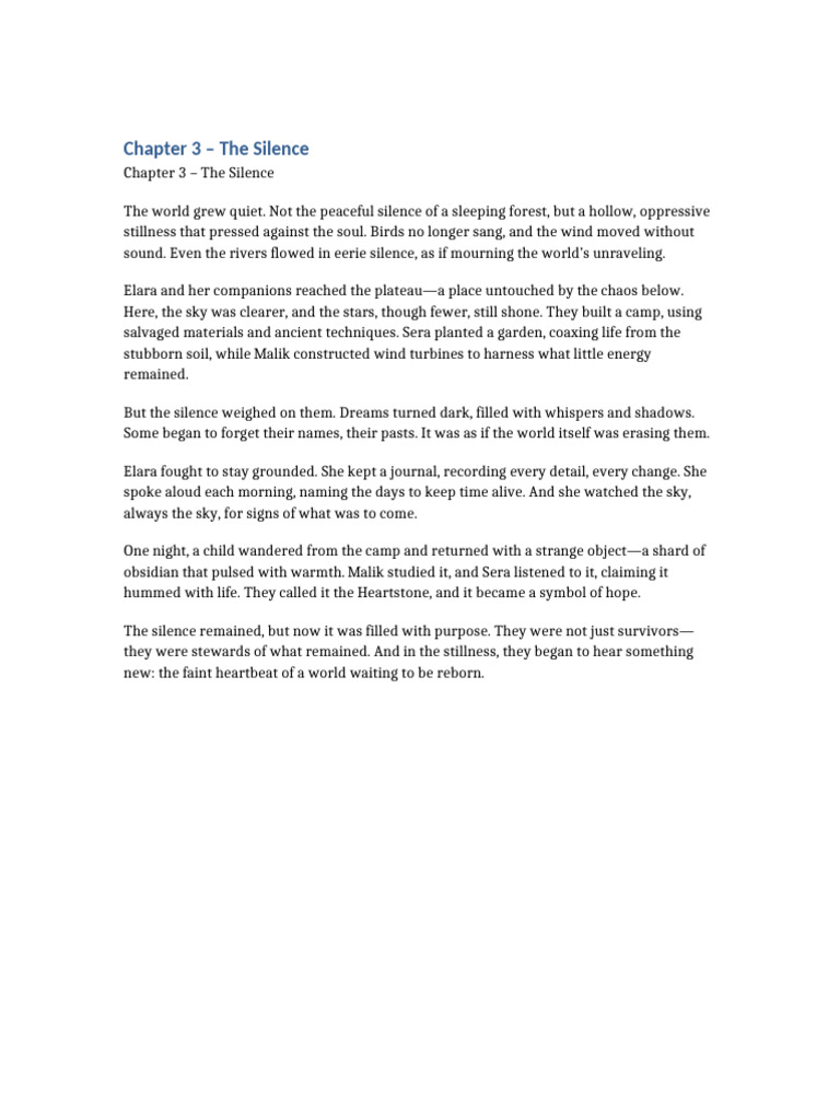 Chapter 3 - The Silence | PDF