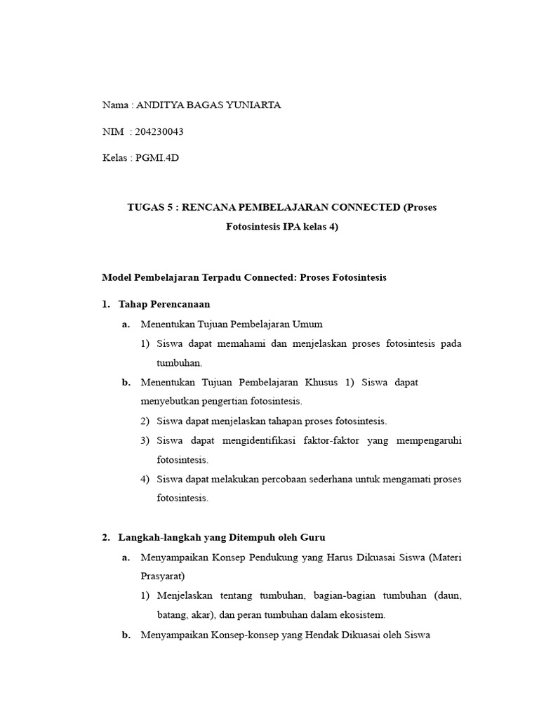 TUGAS 5 Pembelajaran Terpadu | PDF