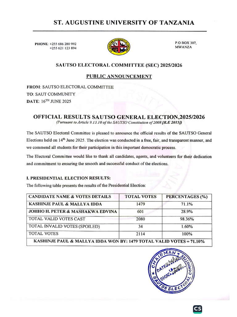 Sautso General Election Results 20252026 | PDF