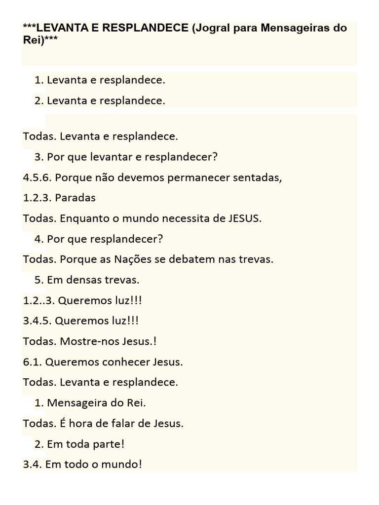 Levanta e Resplandece | PDF