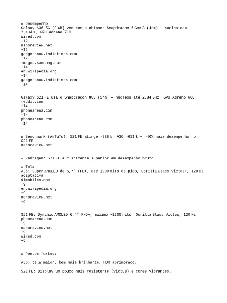 Samsung Galaxy A36 5G e Samsung Galaxy S21 Fe | PDF | Samsung Electronics | Dispositivos ...