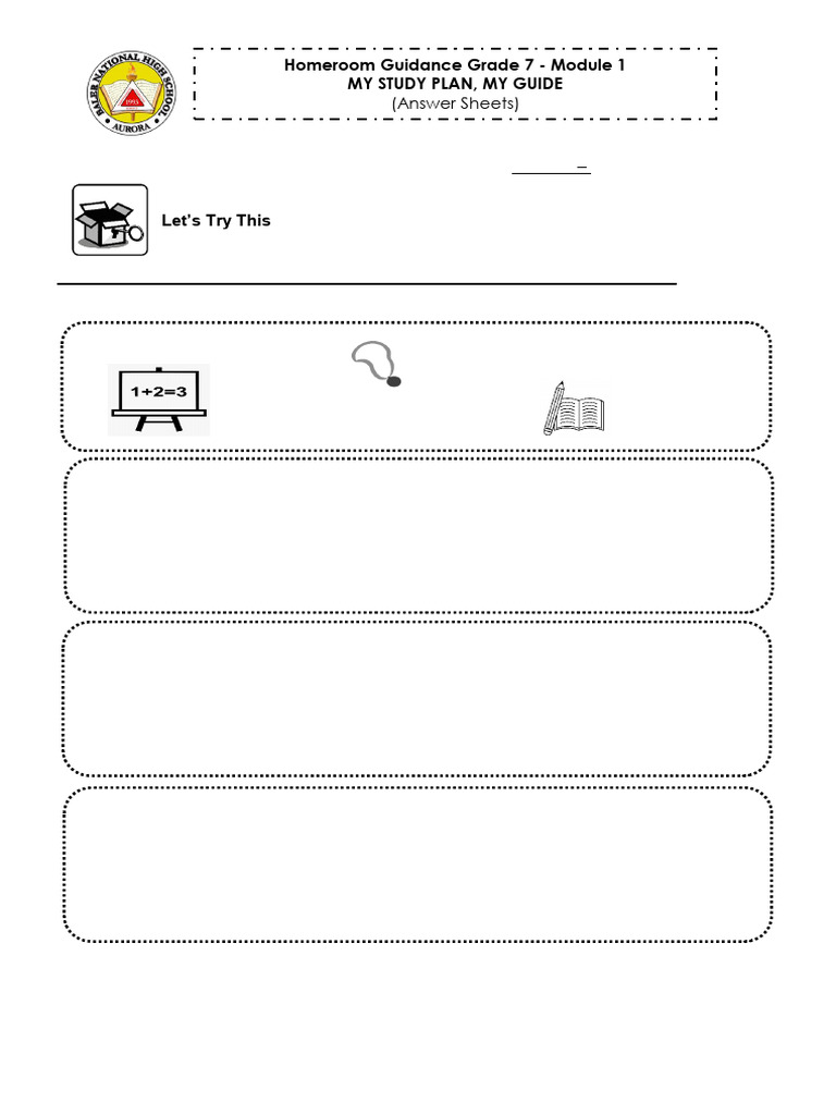 HGP G7 Q1 M1 Answersheets | PDF