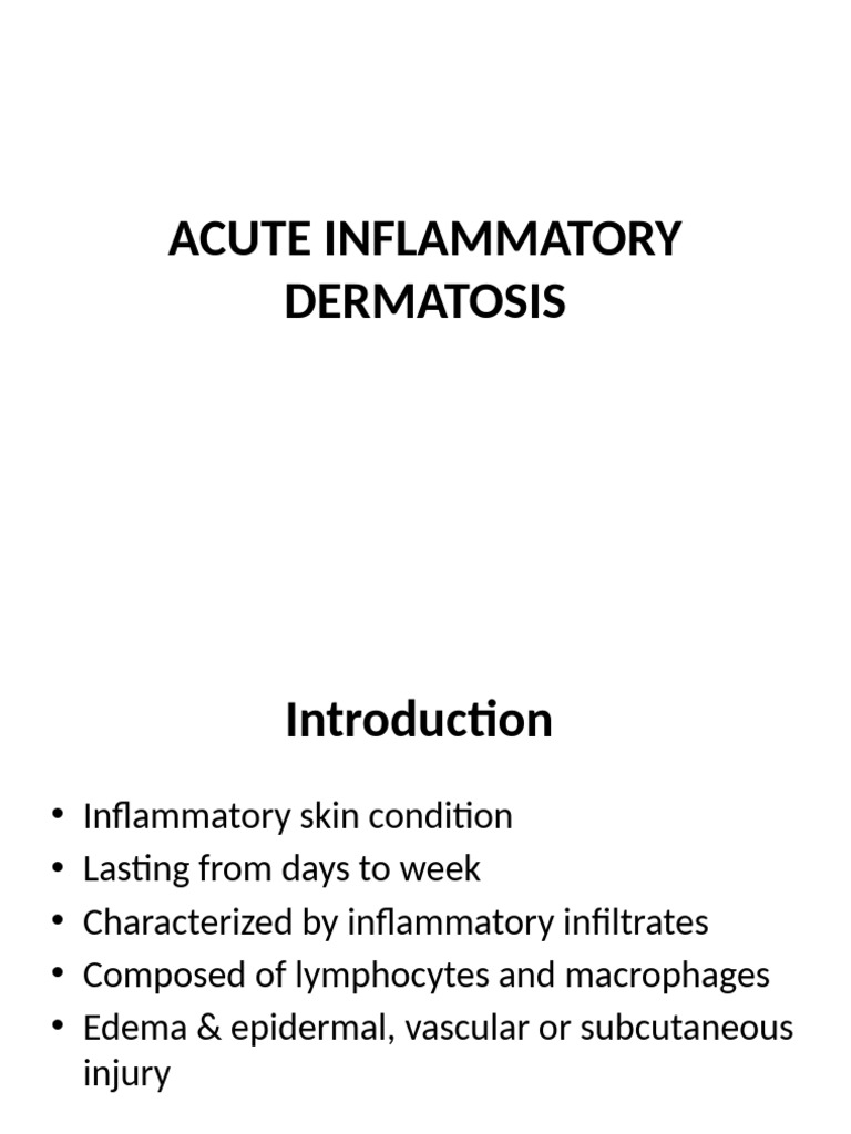 Acute Inflammatory Dermatosis | PDF
