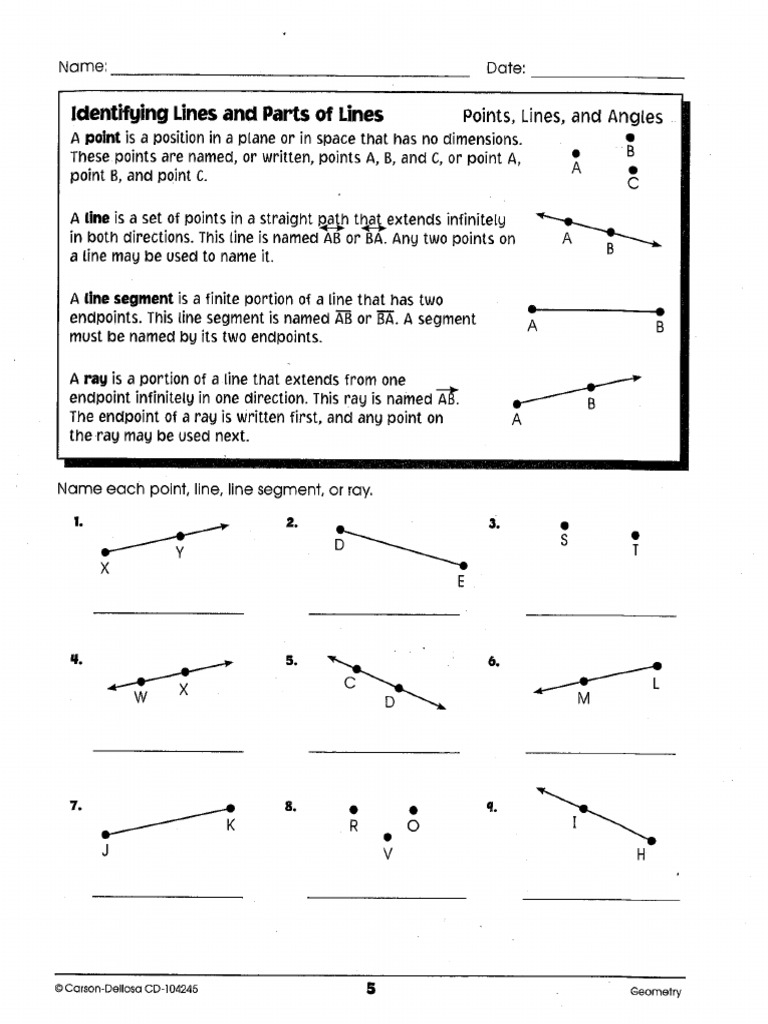 Worksheet Pts Lines Planes Angles | PDF