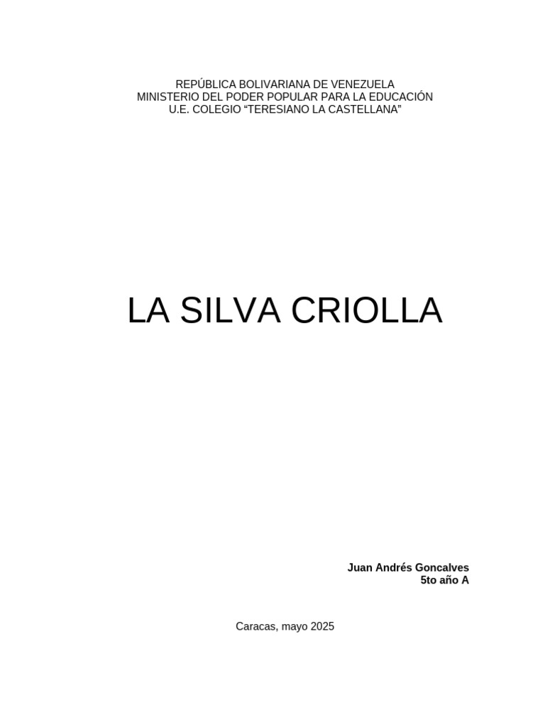 Análisis de la Silva Criolla en Venezuela | PDF | Venezuela