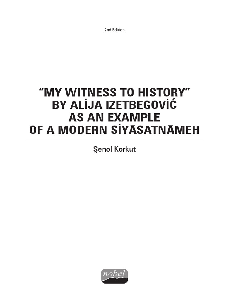 My Witness To History by Alija Izetbego | PDF | Bosniaks | Bosnia And ...