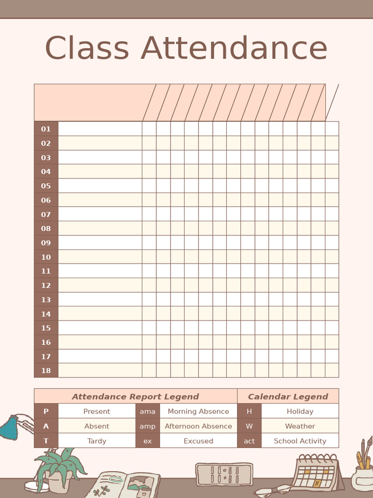 Back To School Class Attendance Document | PDF