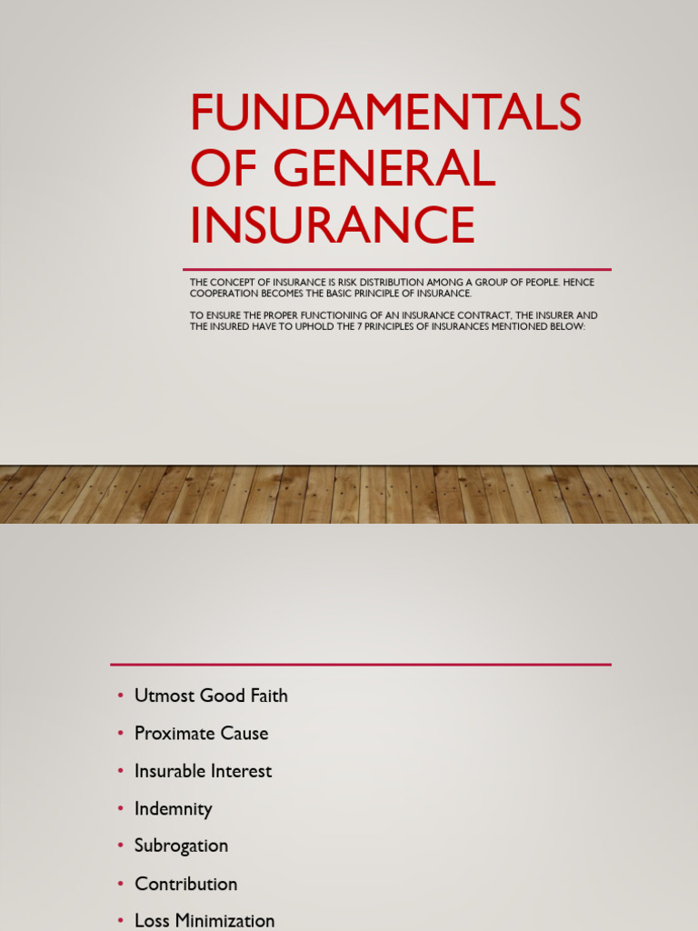Principles of General Insurance Explained | PDF | Insurance | Indemnity