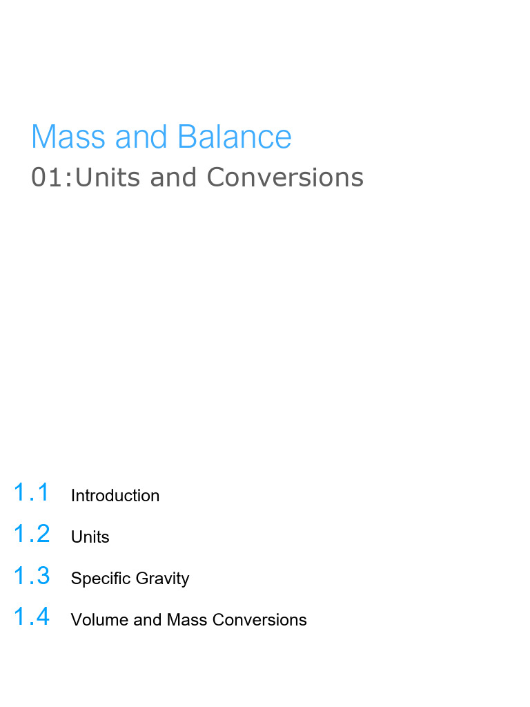 01-Units and Conversions | PDF | Pound (Mass) | Weight