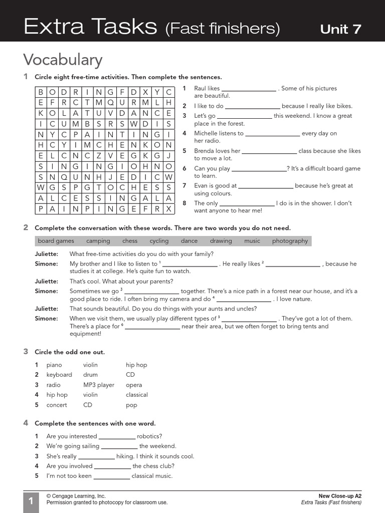 Ncu A2 Extra Tasks U7 FF | PDF