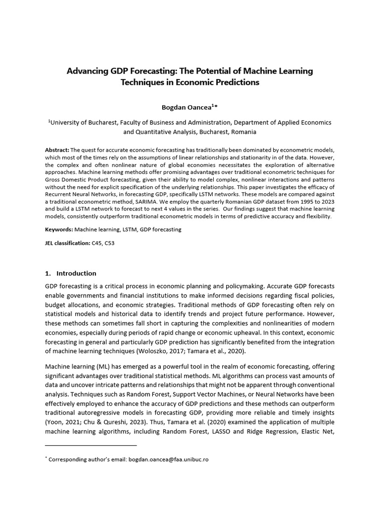D Báo GDP Romani Băng LSTM | PDF | Machine Learning | Forecasting