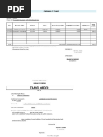 SK Travel Order and Itinerary Sample | PDF | Per Diem | Government