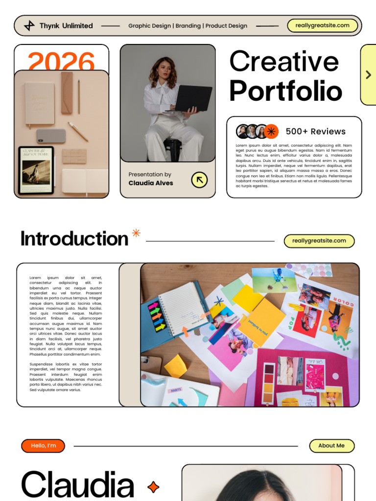 Beige and White Minimalist UI Style Creative Portfolio Presentation | PDF