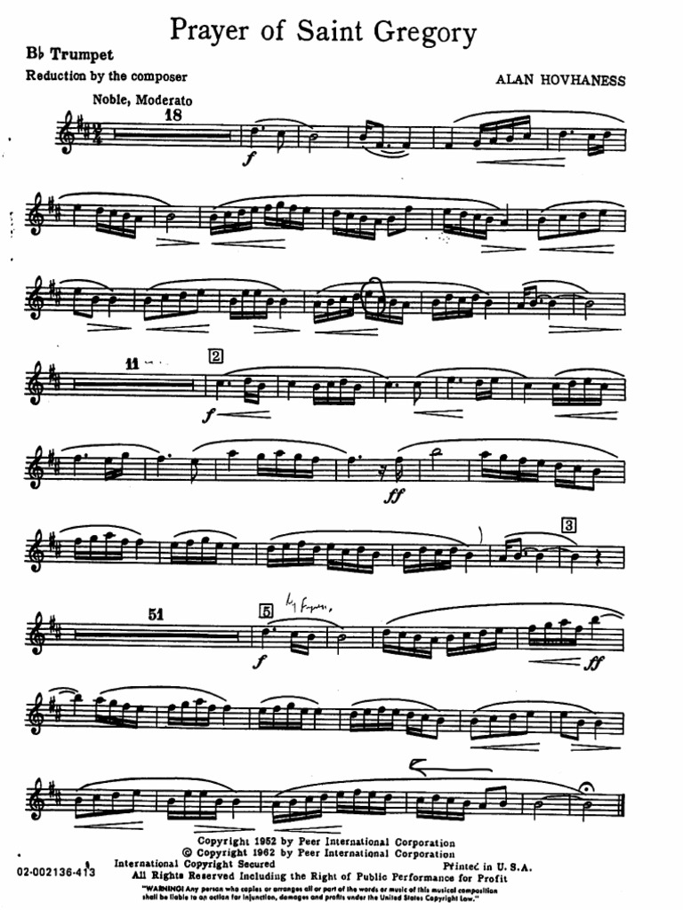 Hovhaness Prayer of ST Gregory | PDF