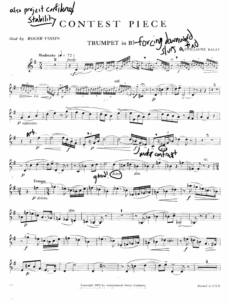 Contest Piece for Trumpet in B♭ | PDF