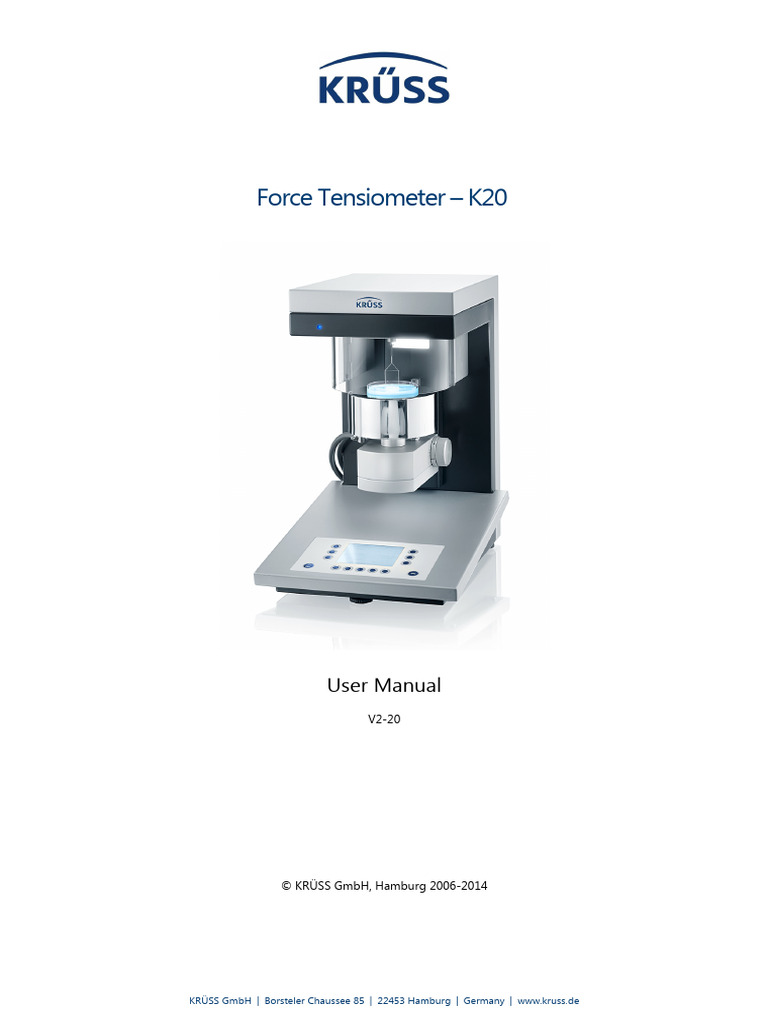 Kruss k20 Manual | PDF | Menu (Computing) | Thermostat