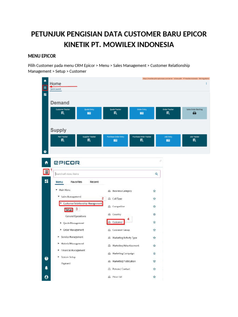 Tutorial Input New Customer Epicor Kinetik 1 | PDF
