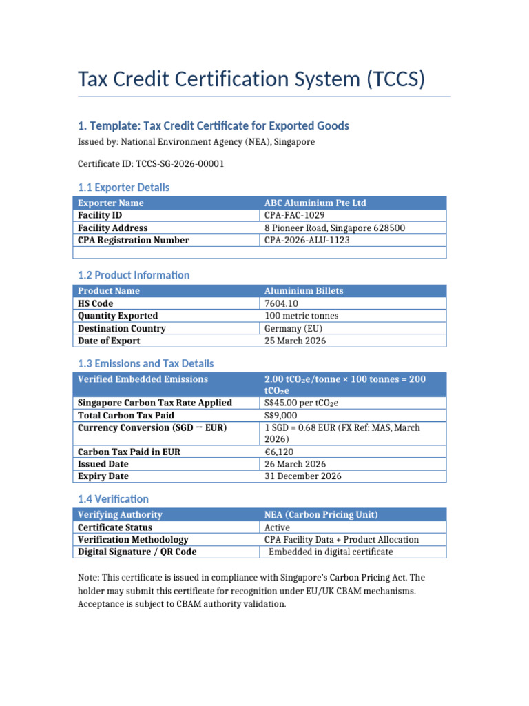 Tax Credit Certification System TCCS | PDF