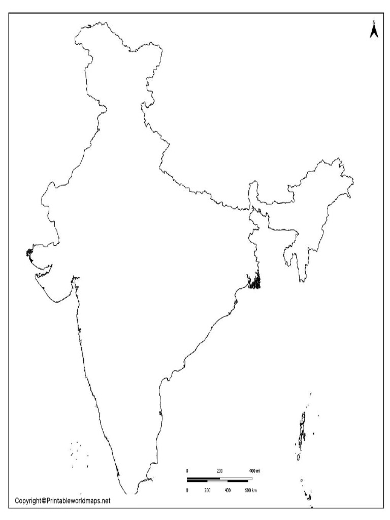 Outline Map of India | PDF