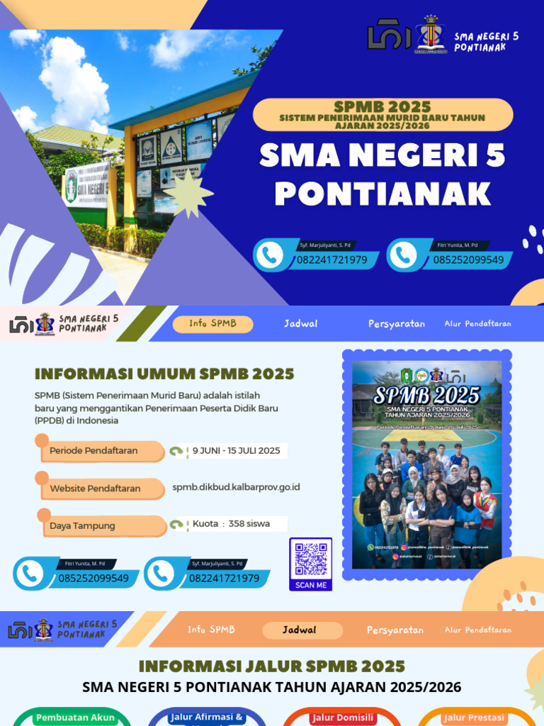 Pendaftaran SPMB SMA 5 Pontianak 2025 | PDF