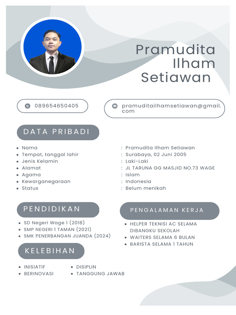 CV & Data Data Pramudita Ilham Setiawan | PDF
