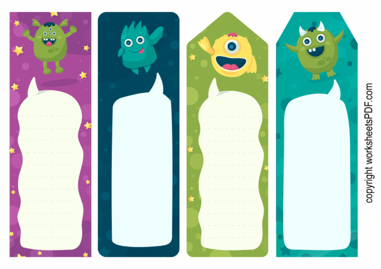 Monster Bookmarks | PDF