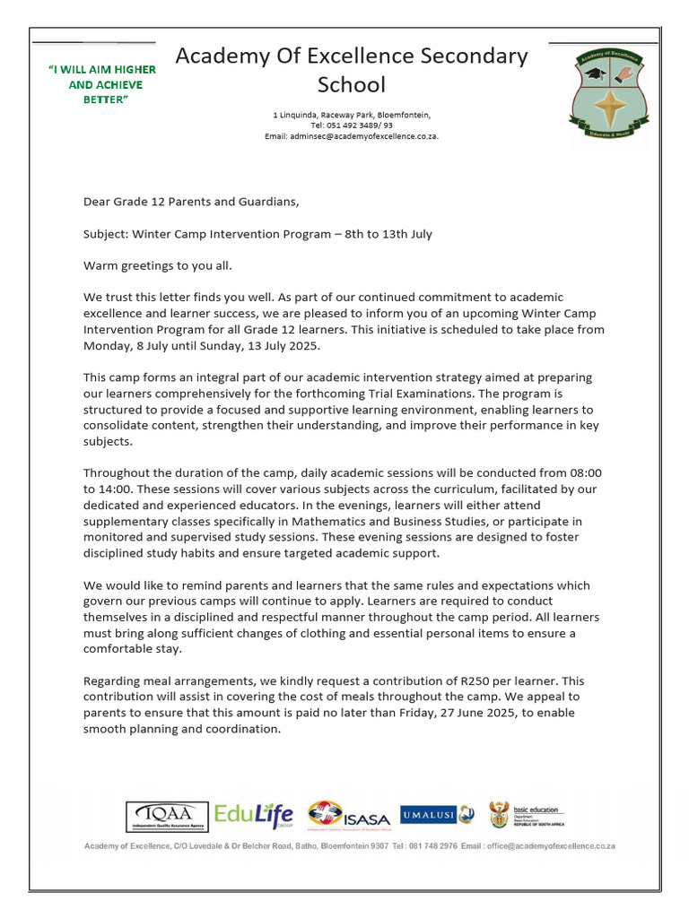 June Extra Classes - Parents Letter | PDF | Learning | Cognition