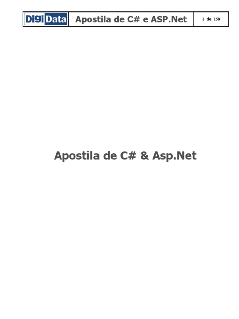 Apostilacsharp 28072010 Pdf C Sharp Linguagem De Programação