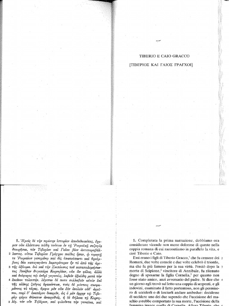Plutarco Vita Di Tiberio e Gaio Gracco | PDF