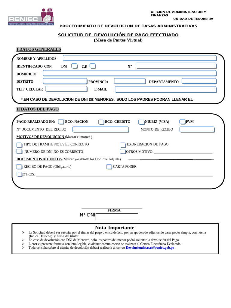 Formato Devolucion Tasas | PDF
