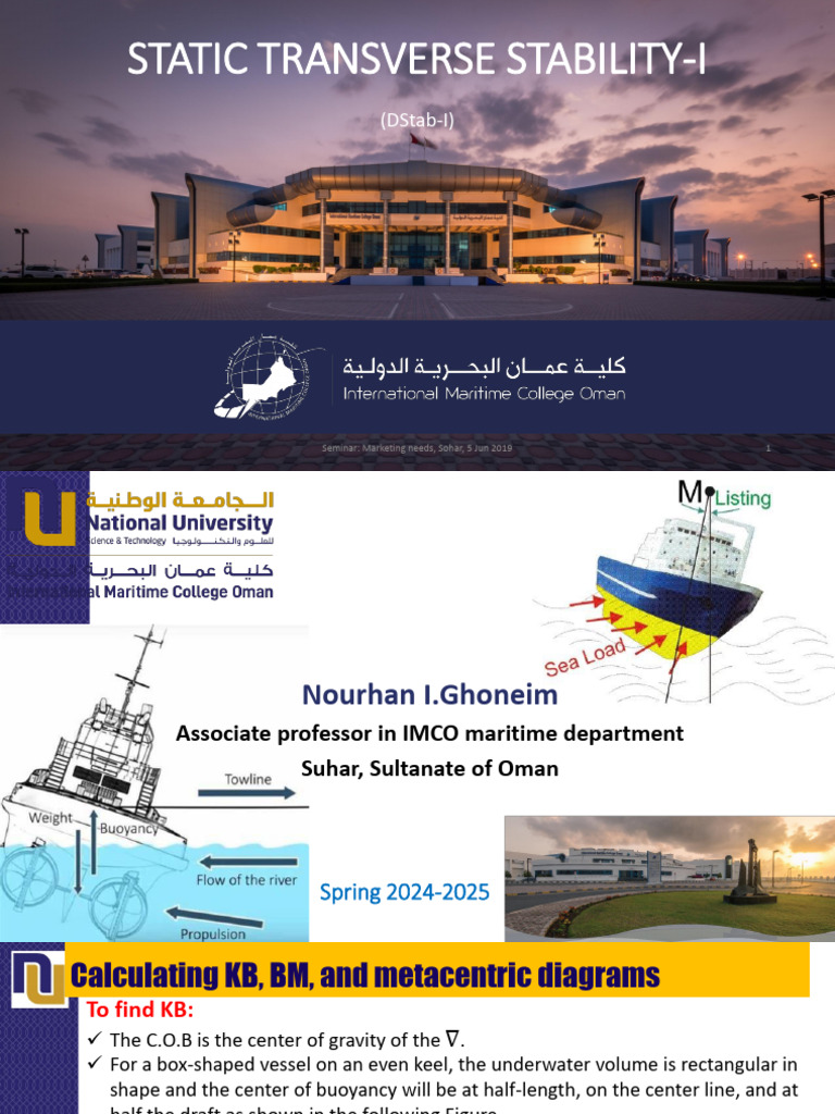 DStab-I Lec.12 Calculating KB, BM, and Metacentric Diagrams 1 | PDF