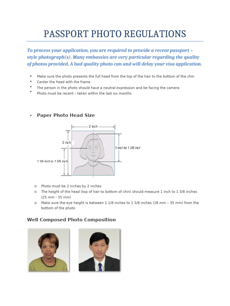 Passport Photo Template 11 | PDF